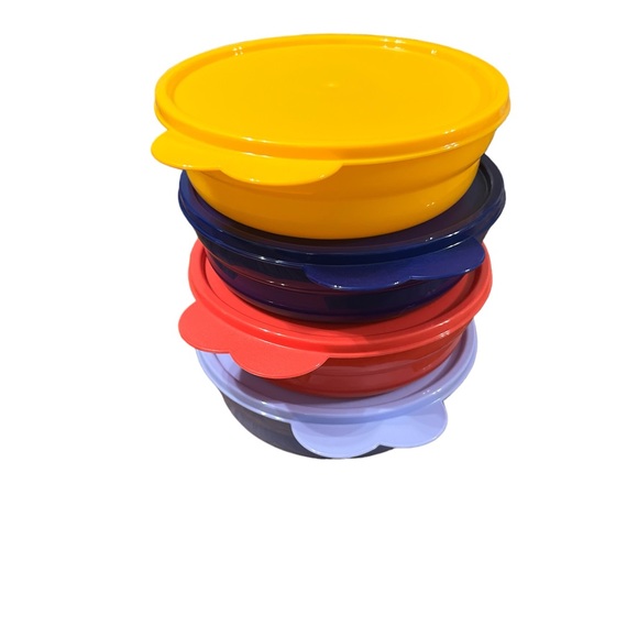 Tupperware | Kitchen | New Microwave 4 Piece Reheatable Cereal Bowl Set ...